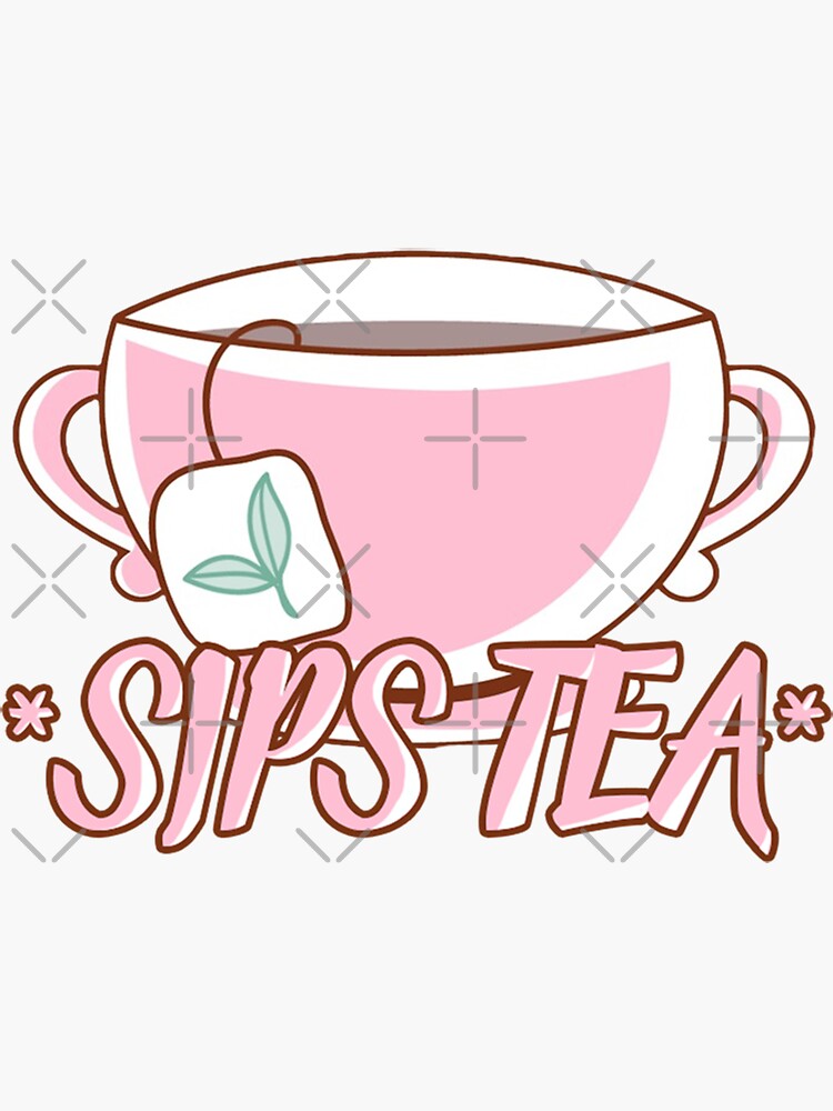 "Sips Tea (Pink)" Sticker for Sale by JasArtEndeavour | Redbubble