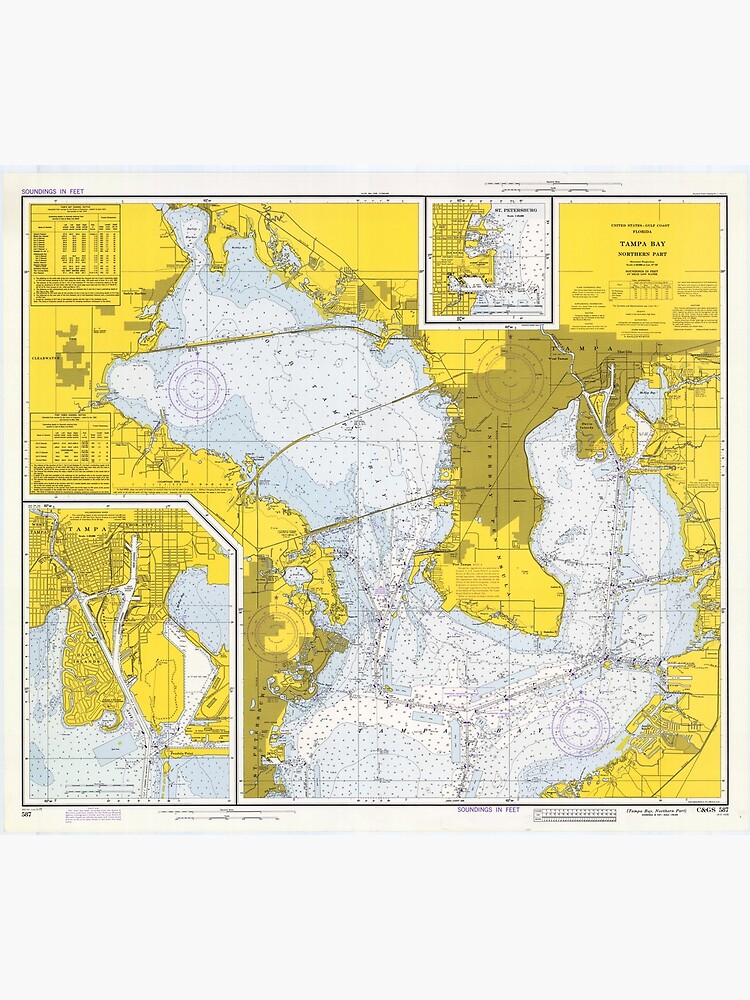 "Vintage Map of Tampa Bay FL (1973)" Poster for Sale by BravuraMedia ...