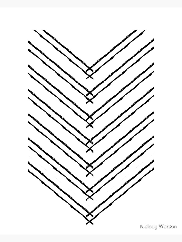 "Chevron Line Art Drawing in Black and White" Poster by Odyanne | Redbubble