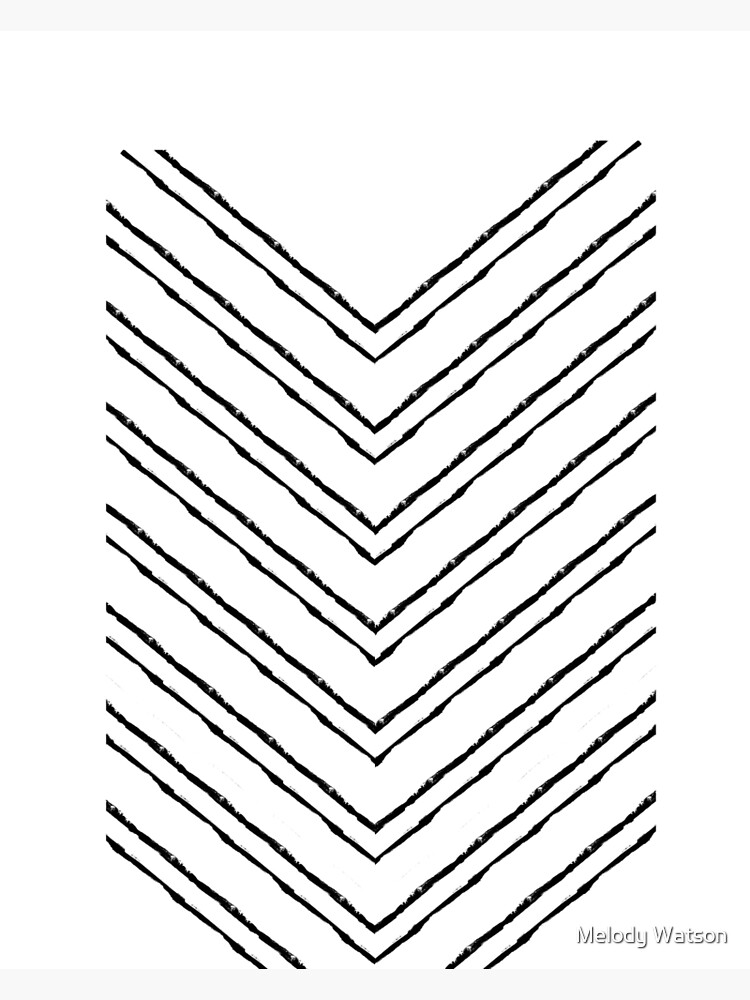 "Chevron Line Art Pattern in Black and White" Poster by Odyanne | Redbubble
