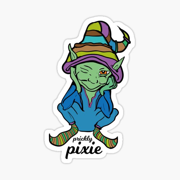 "prickly Pixie" Sticker for Sale by Hakubiya | Redbubble