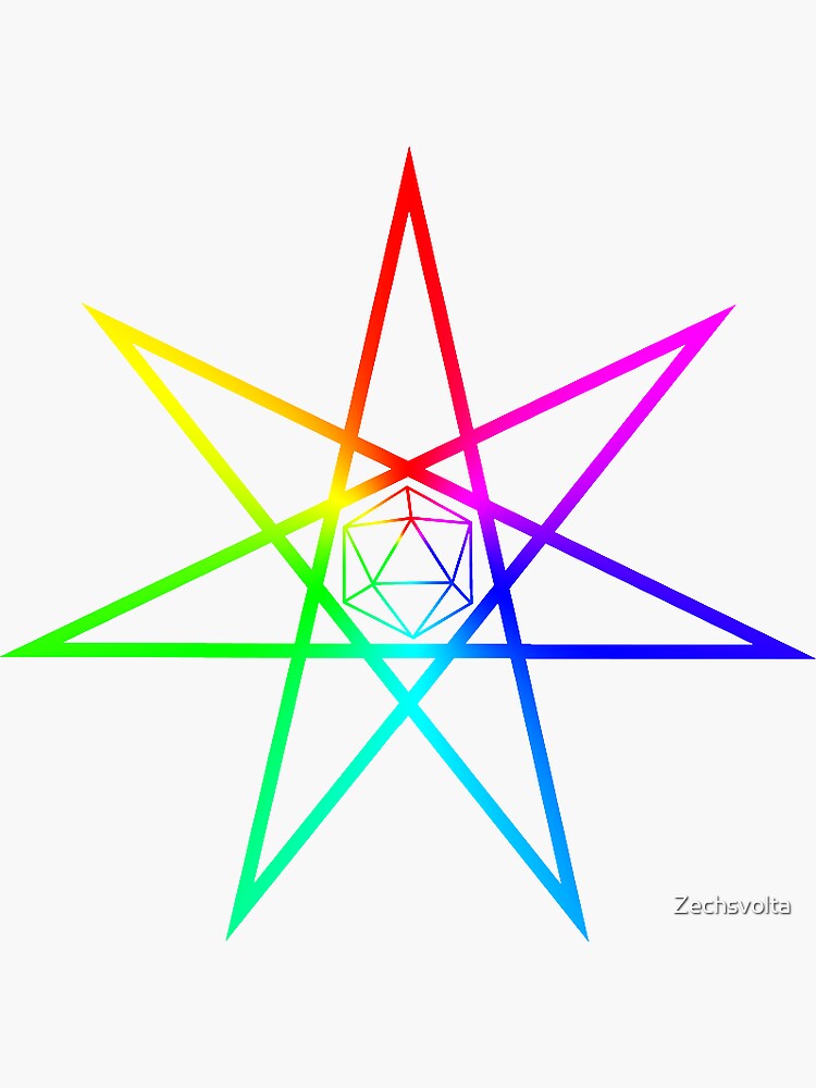 "Rainbow Elven Star D20" Sticker for Sale by Zechsvolta | Redbubble