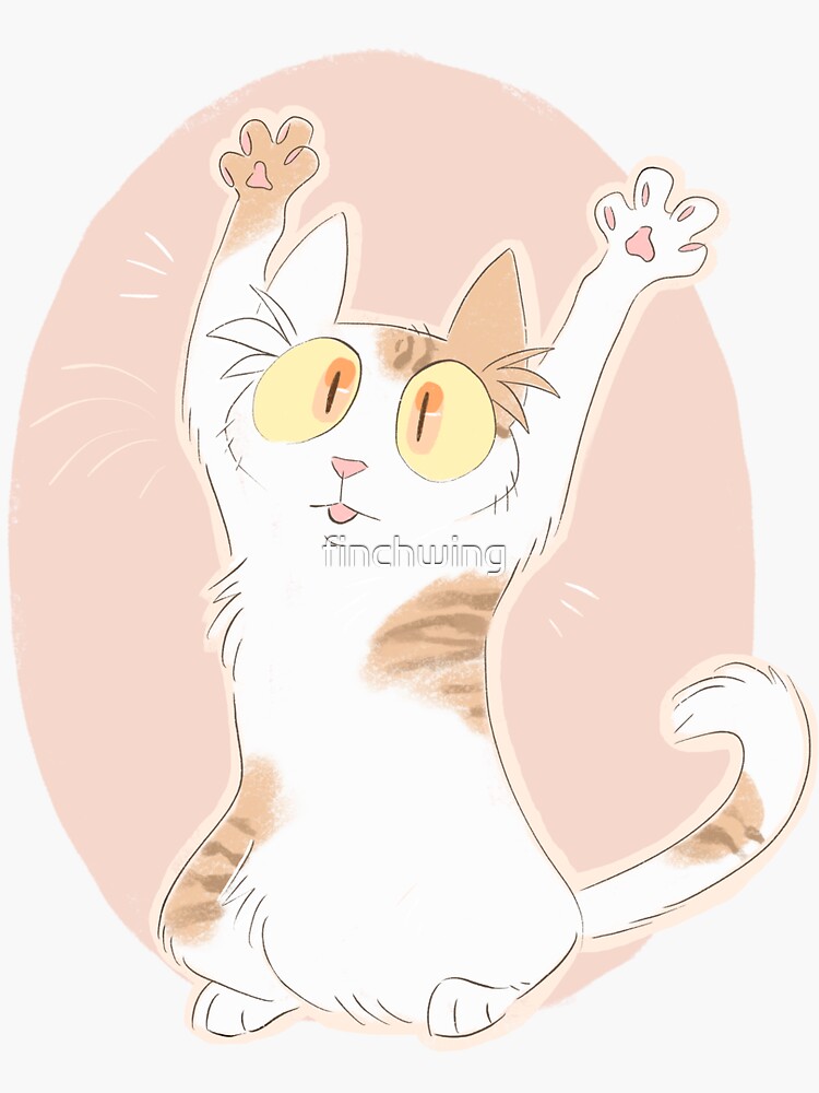 "Happy Cat" Sticker by finchwing | Redbubble