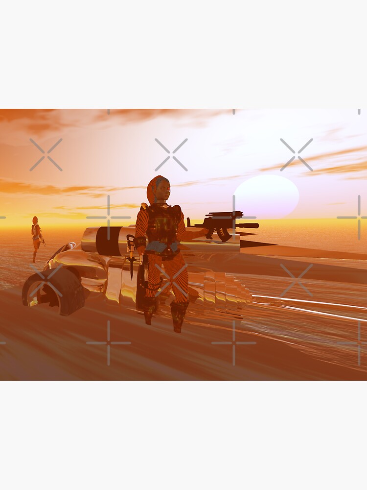 Pegatina «ARES CYBORG EN EL DESIERTO DE HYPERION, Proyecto de película ...