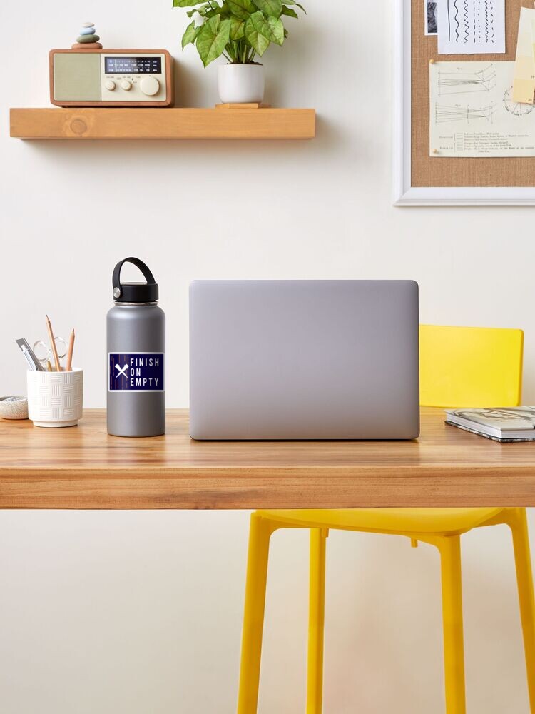 "Finish On Empty" Sticker for Sale by egracedesigns | Redbubble