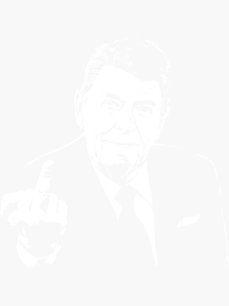 "Ronald Reagan Middle Finger" Sticker for Sale by CaoYan | Redbubble