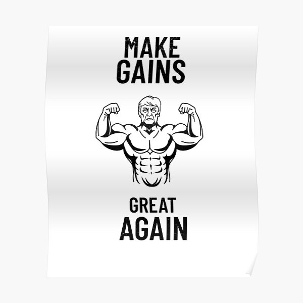 "Donald Trump Fitness Muscles Gym Funny Politics USA" Poster by odyssee ...