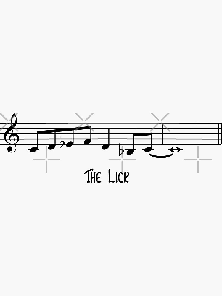 "The Lick Treble Clef Black Print" Sticker for Sale by read-icculus ...