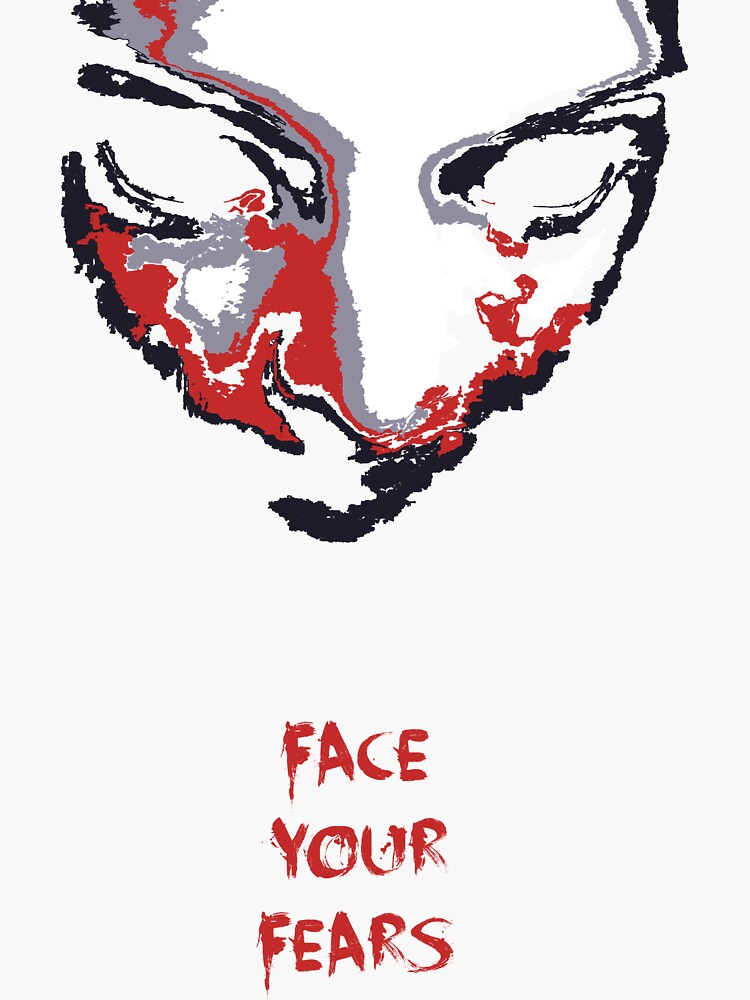 "Face Your Fears, Scary Face. BLACK EDITION" Sticker for Sale by ...