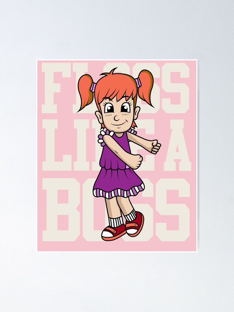 "Floss Dance Girl Art | Floss Like A Boss Young Lady Gift" Poster for ...