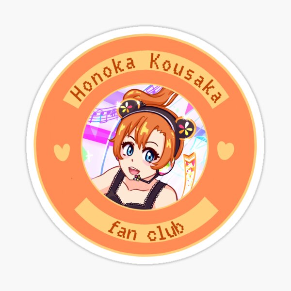 "Honoka Kousaka Fan Club ☆" Sticker for Sale by peachparade | Redbubble