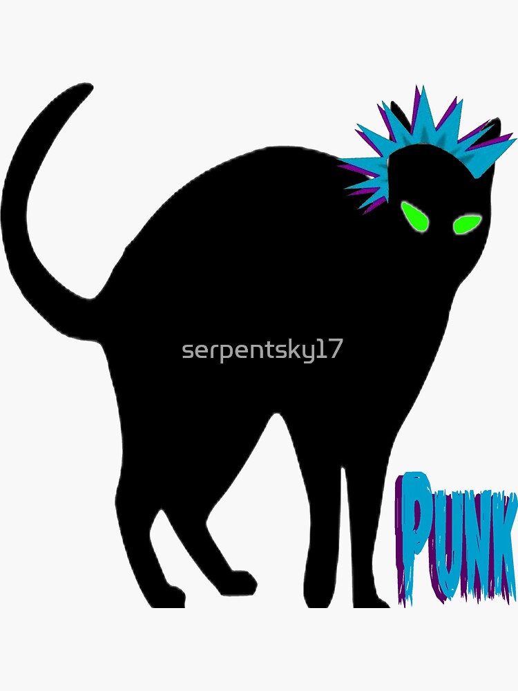 "Punk Black Cat " Sticker for Sale by serpentsky17 | Redbubble