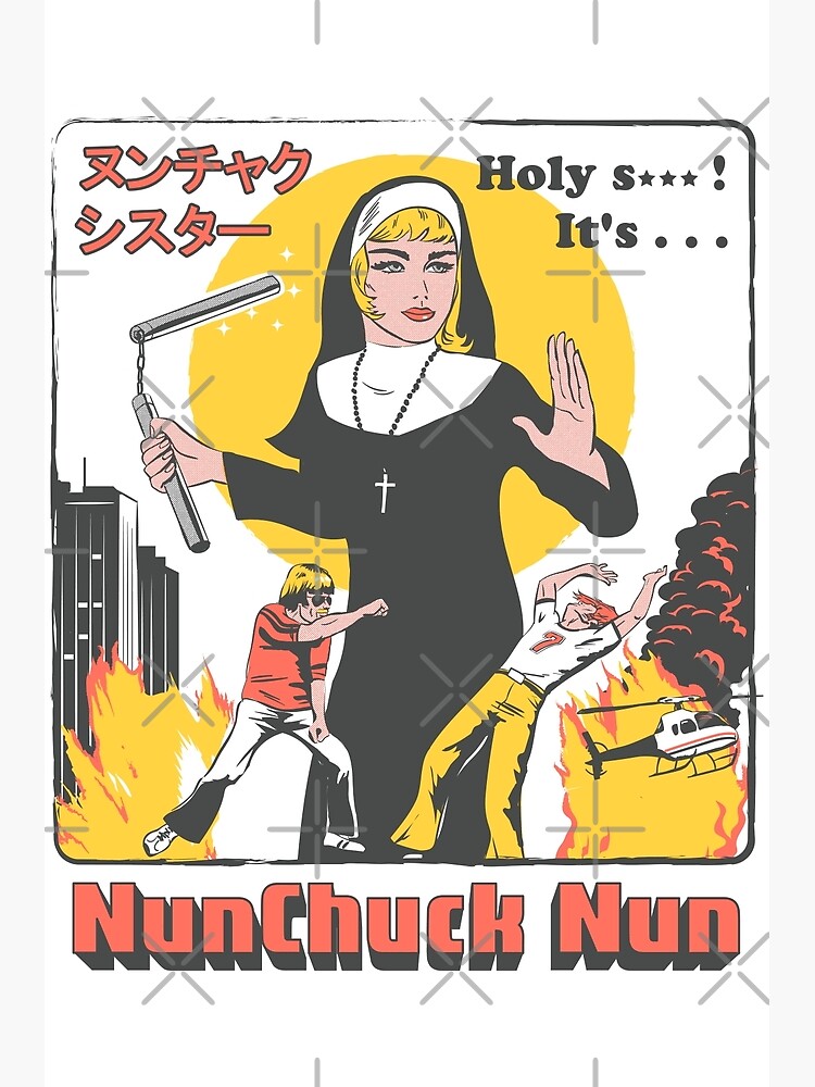 "NUNCHUCK NUN" Poster for Sale by Elan Harris | Redbubble