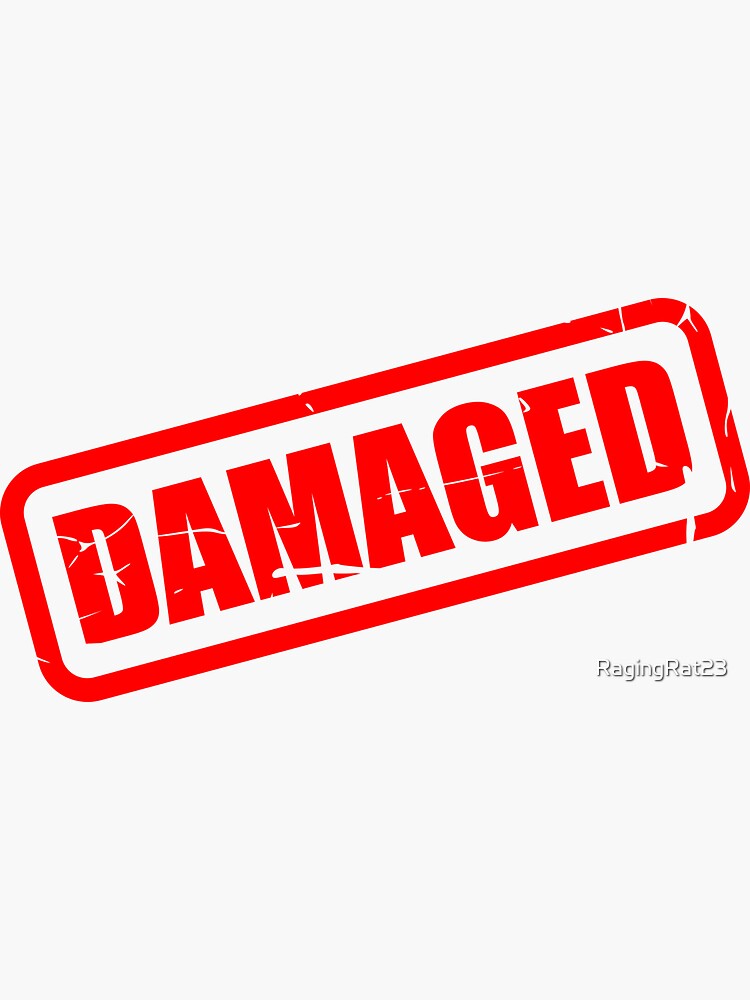 "Damaged" Sticker for Sale by RagingRat23 | Redbubble