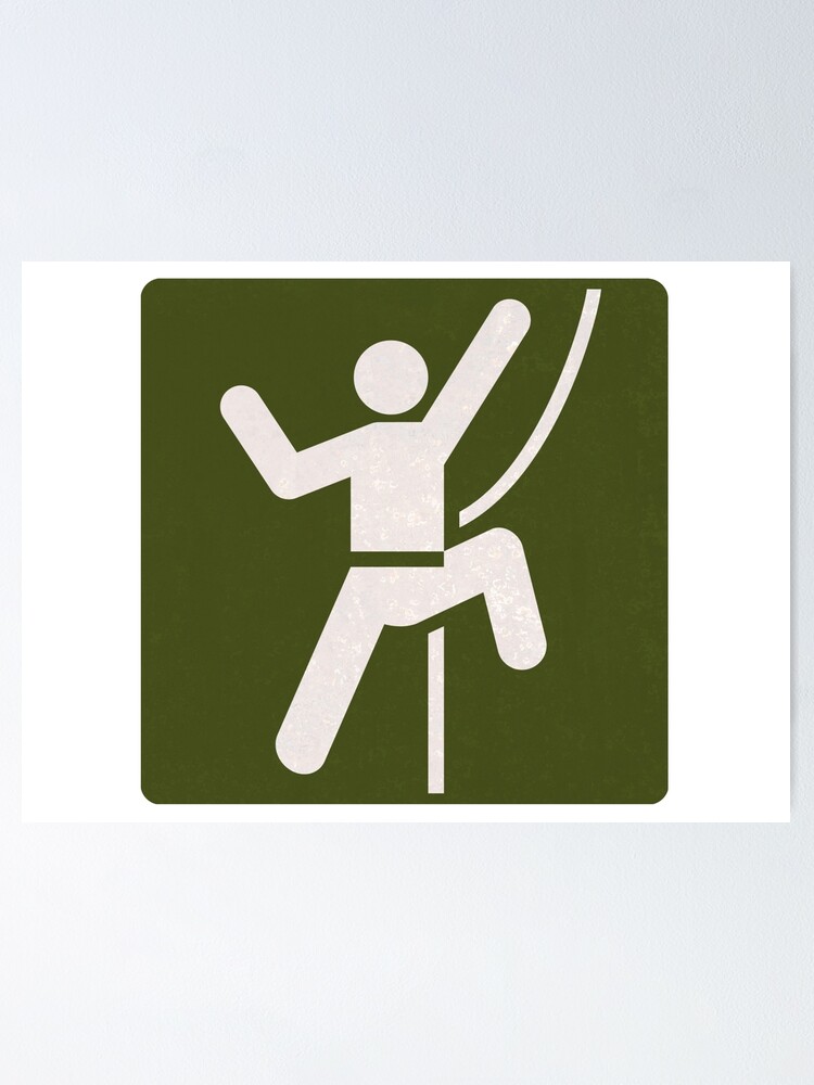 "Outdoor Recreational Sign Traditional Rock Climbing" Poster by ...