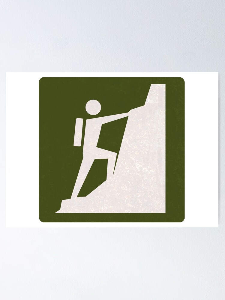 "Outdoor Recreational Sign Rock Climbing" Poster by surgedesigns ...