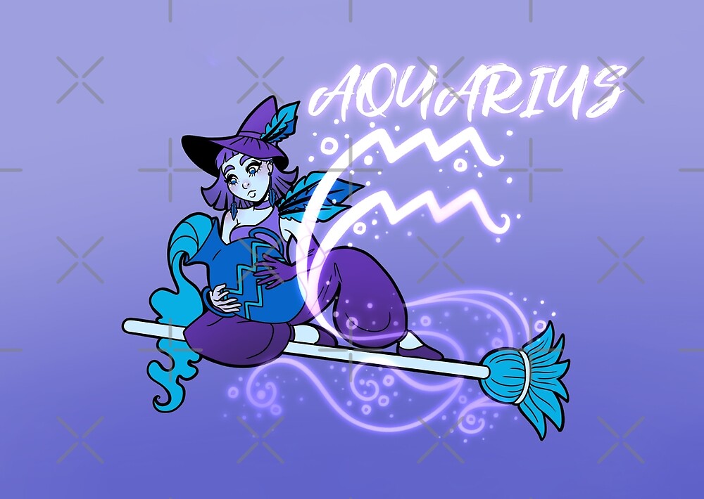 "Aquarius Zodiac Witch" by evocaitart | Redbubble