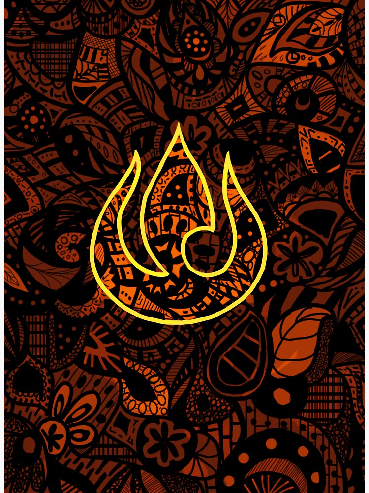 "Fire Nation Zentangle " Sticker for Sale by Alisa-MayK | Redbubble