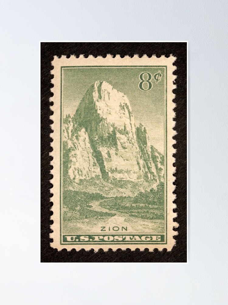 "1934 8c Zion, Utah Postage Stamp" Poster for Sale by Chris Coates ...