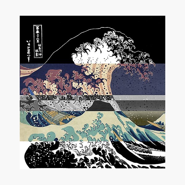 "the great wave color glitch " Photographic Print by auohx | Redbubble