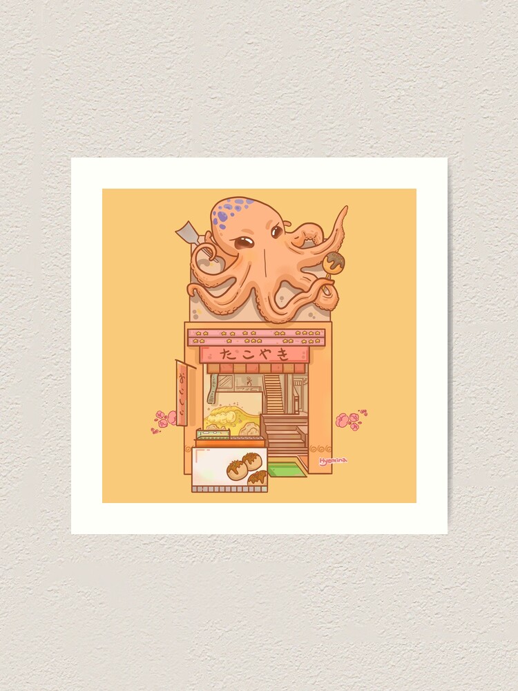 "Takoyaki Taberu" Art Print by HYEMINA | Redbubble