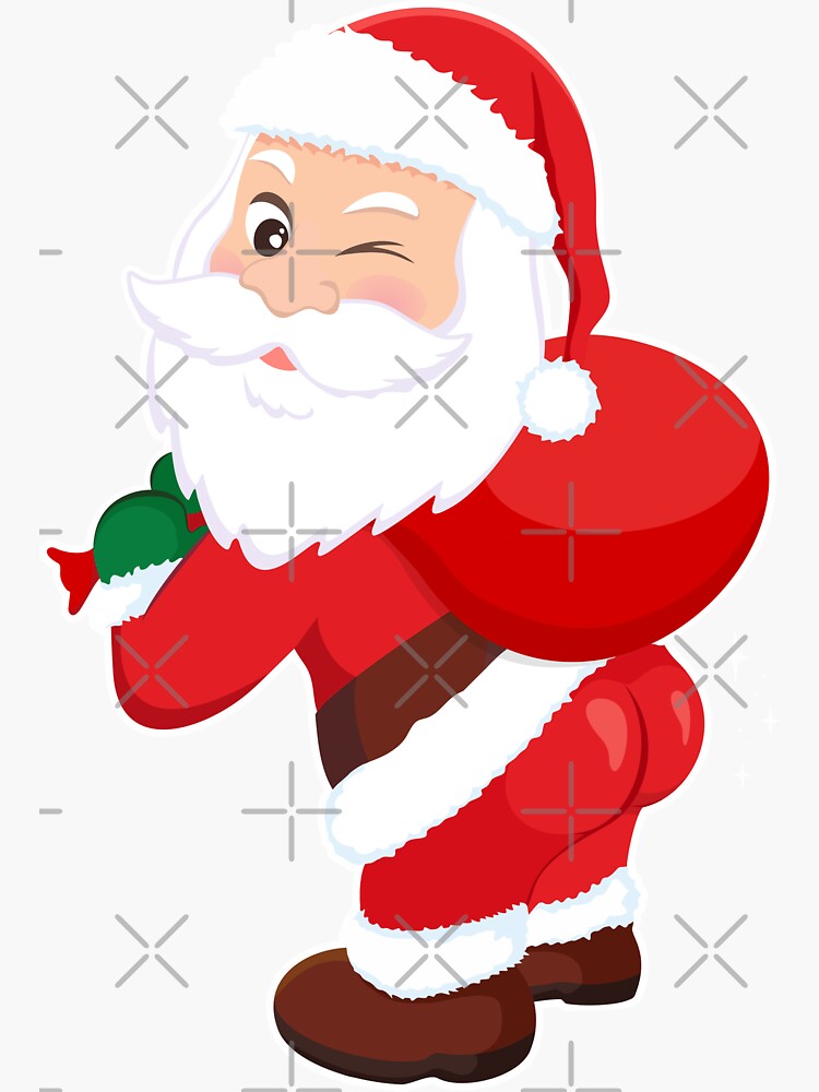 "Santa's Butt" Sticker for Sale by zeno27 | Redbubble