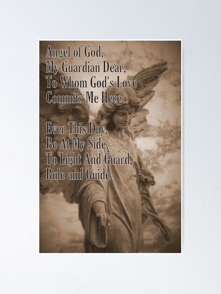"Guardian Angel Prayer" Poster by jimde | Redbubble