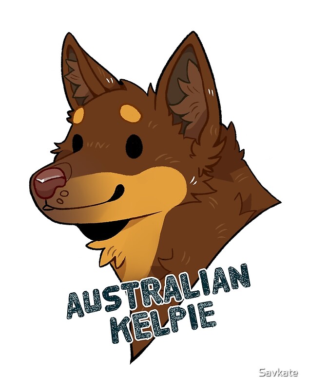 "Australian Kelpie Red and Tan Heeler Cute Dog Cartoon" by Savkate ...
