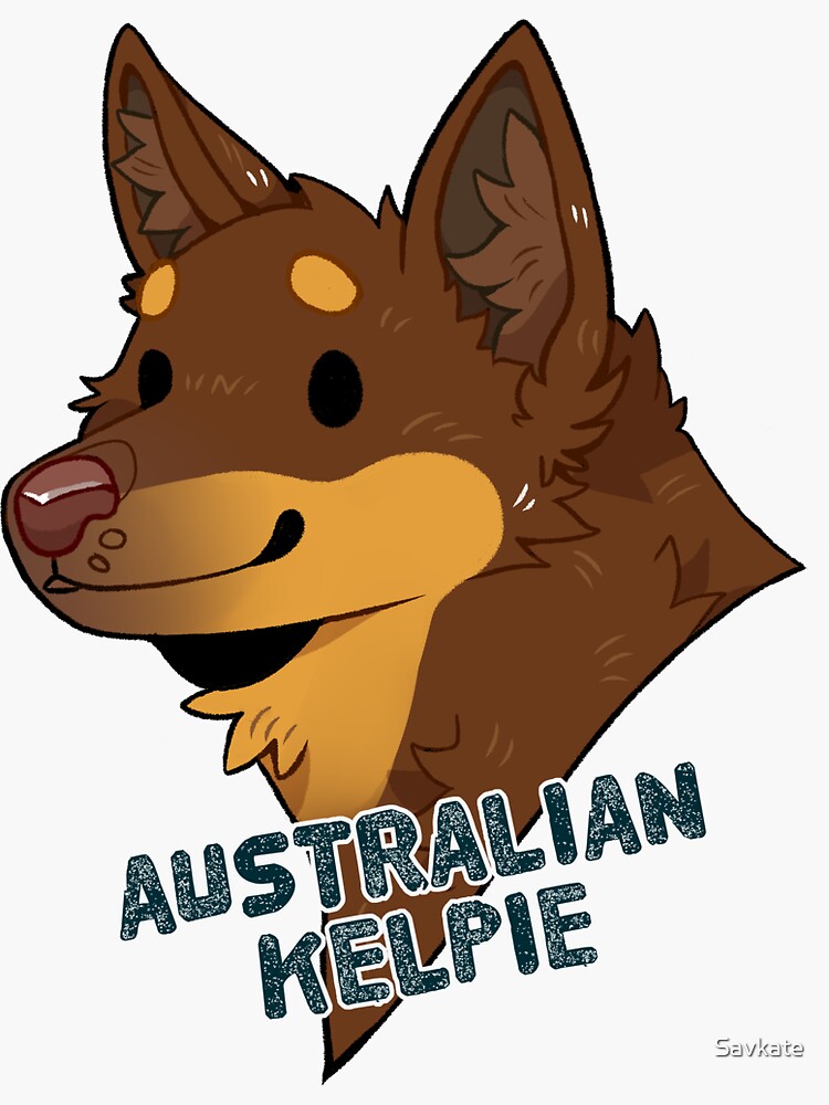 "Australian Kelpie Red and Tan Heeler Cute Dog Cartoon" Sticker for ...