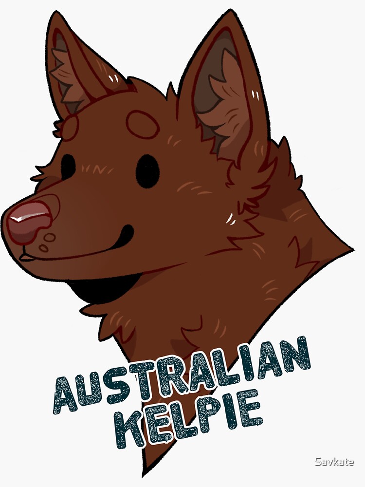 "Australian Kelpie Red Heeler Cute Dog Cartoon" Sticker by Savkate ...