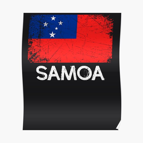 "Samoan Flag Design | Vintage Made In Samoa Gift" Poster for Sale by ...