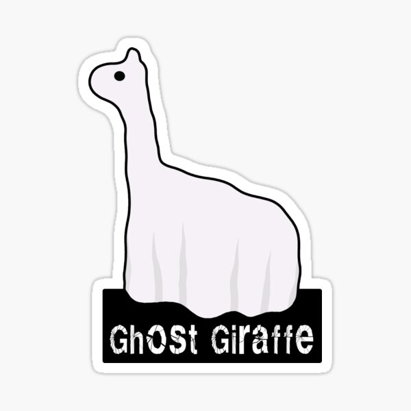 "Ghost Giraffe, a cute original drawing by Derrick G. Wood" Sticker by ...