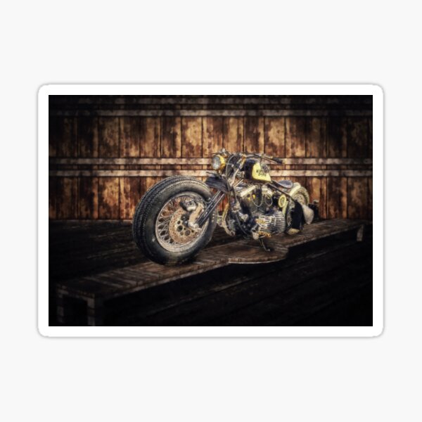 "Wood ambience two-wheeler" Sticker for Sale by coolArtGermany | Redbubble