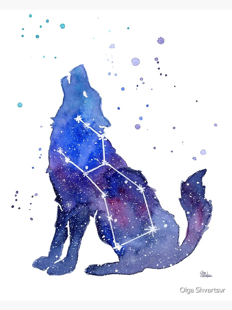"Galaxy Howling Wolf" Photographic Print by olga-shvartsur | Redbubble