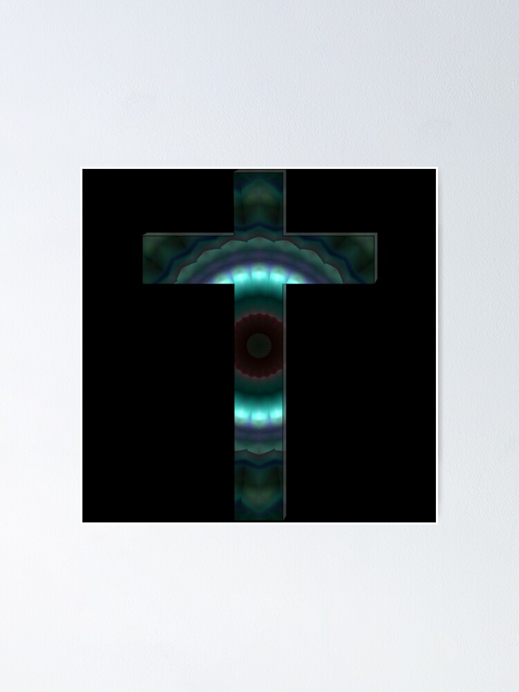 "Blue sparkly cross " Poster by sabelacarlos | Redbubble