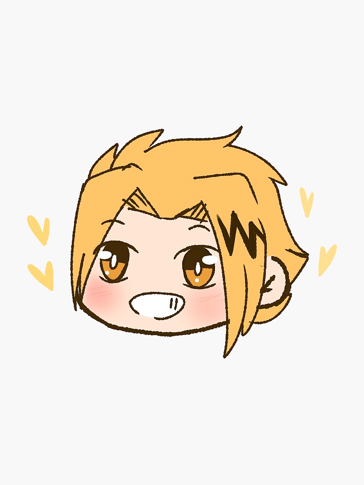 "Denki Kaminari chibi Head" Sticker for Sale by Radioactive-Tea | Redbubble