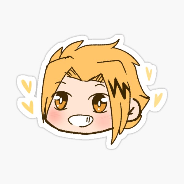 "Denki Kaminari chibi Head" Sticker for Sale by Radioactive-Tea | Redbubble