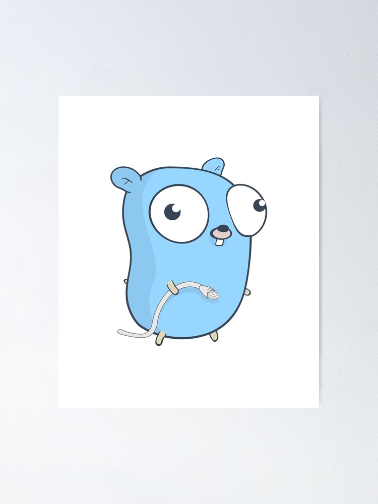 "Golang Gopher Logo: Network side" Poster by hellkni9ht | Redbubble