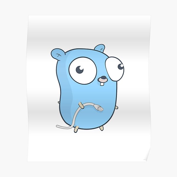"Golang Gopher Logo: Network side" Poster by hellkni9ht | Redbubble