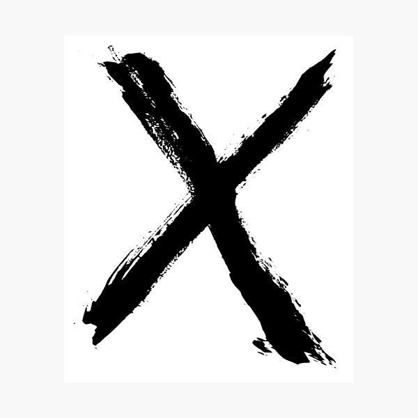 Lámina fotográfica «Letra X del alfabeto camiseta garabato» de ...