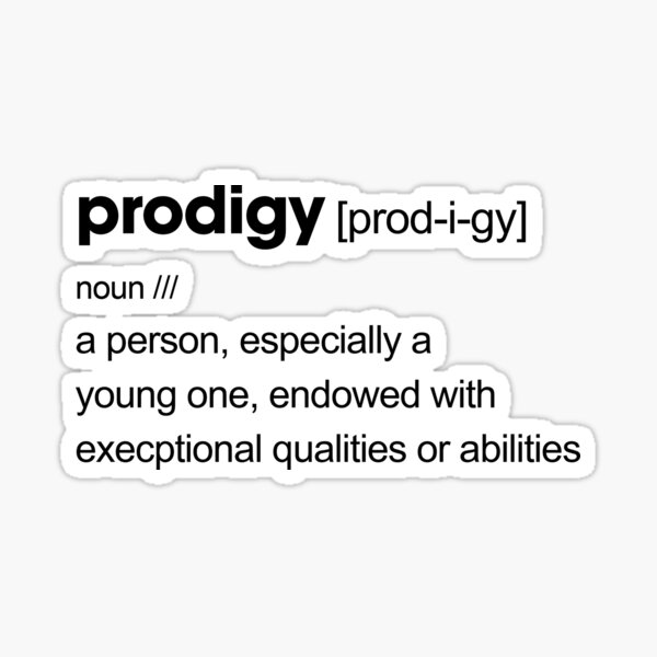 "prodigy - definition" Sticker for Sale by SavageGear | Redbubble