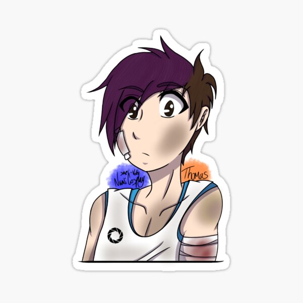 "Thomas Sanders - Chell" Sticker for Sale by NaniCosplay | Redbubble