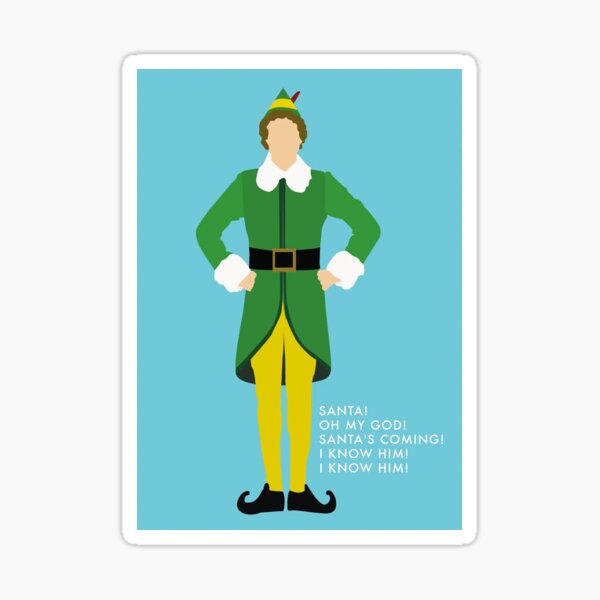 "Elf Movie Sticker" Sticker for Sale by thekaylalove | Redbubble