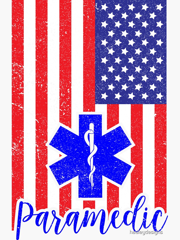 "AMR Paramedic American Flag Gift Men Women Coworker" Sticker for Sale ...