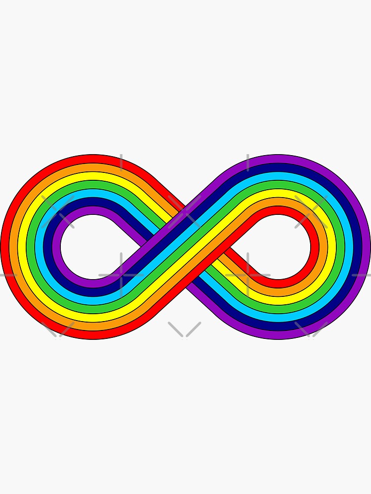 "Rainbow infinity" Sticker for Sale by elfina | Redbubble