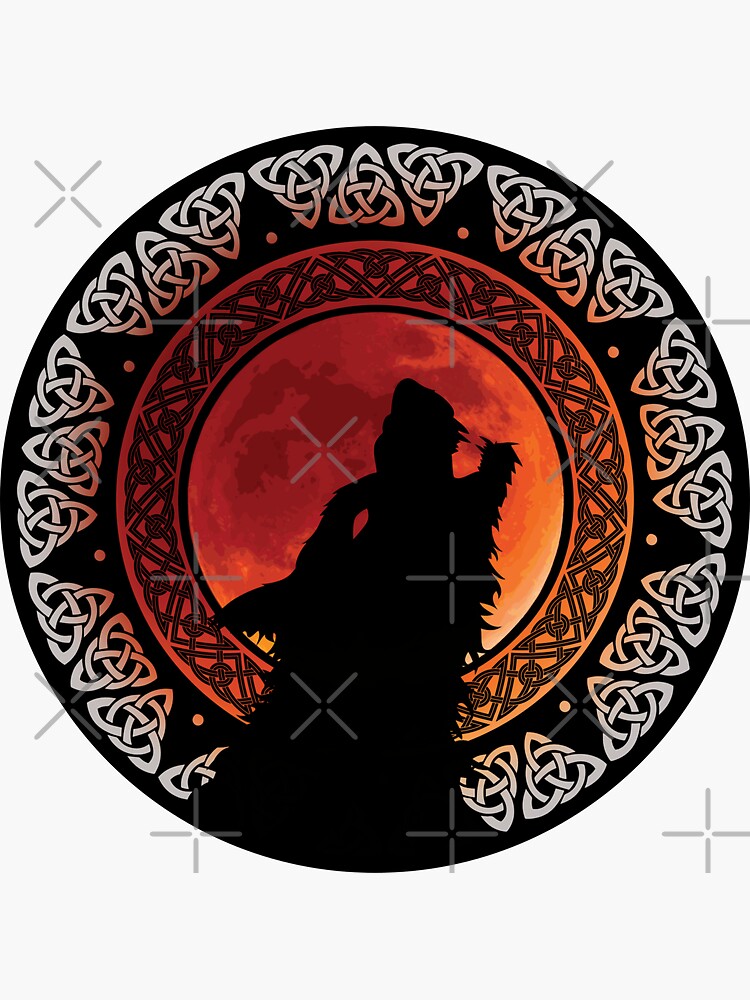 "Fenrir Wolf Moon" Sticker for Sale by Beltschazar | Redbubble