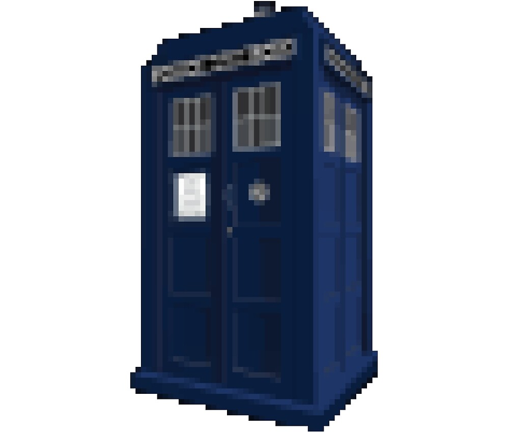 "Pixel Art Time Travel Police Box Sci-Fi Fans" by 8-bit-punks | Redbubble