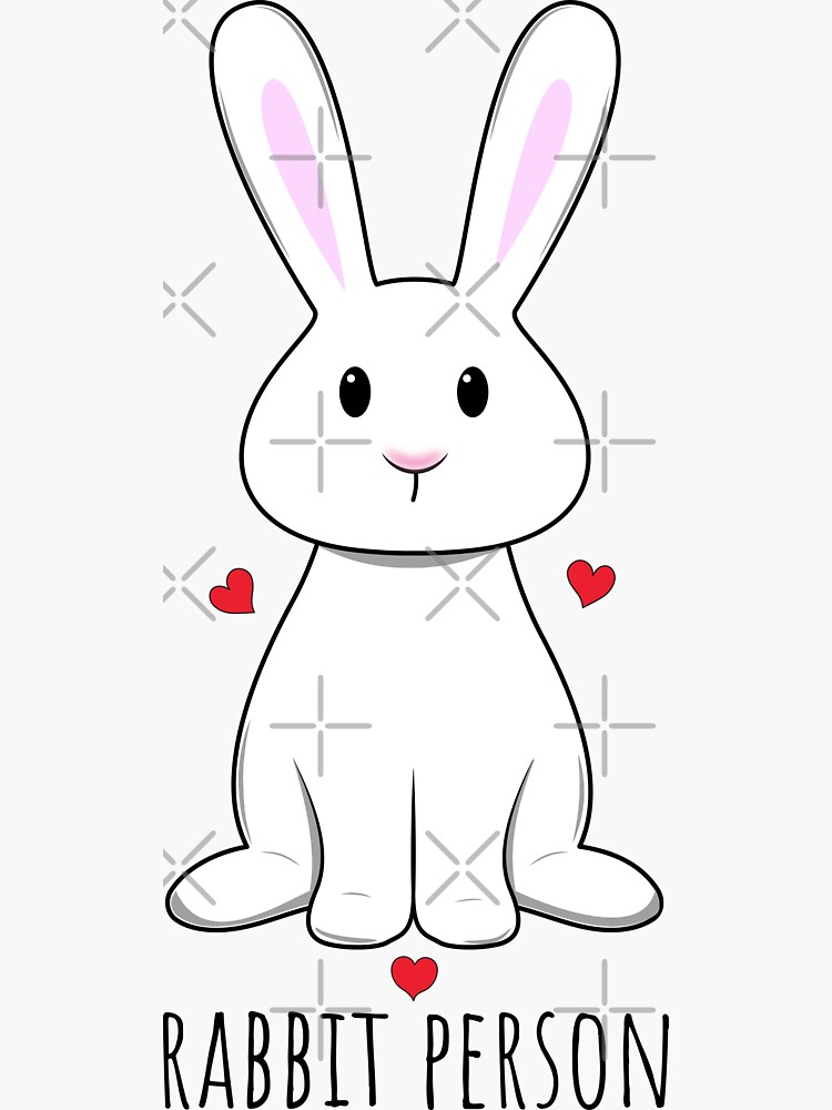 "Rabbit Person" Sticker for Sale by CutiefulC | Redbubble