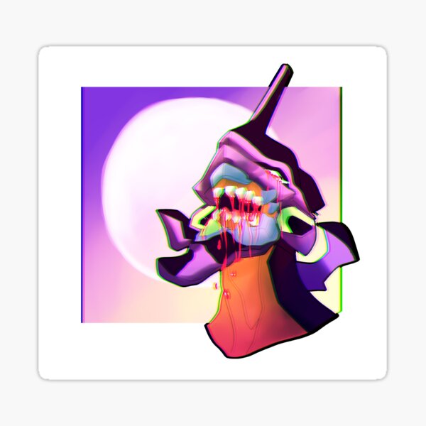 "Eva 01 screaming to the moon" Sticker for Sale by Yucenkio | Redbubble