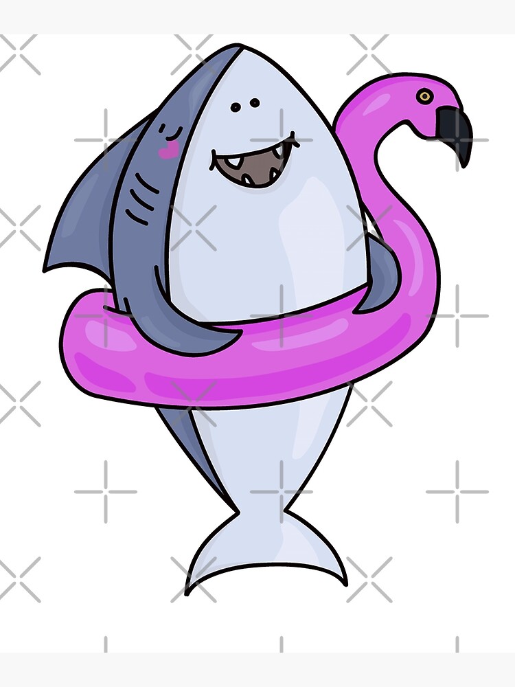 "Shark In Inner Tube" Poster by JakeRhodes | Redbubble